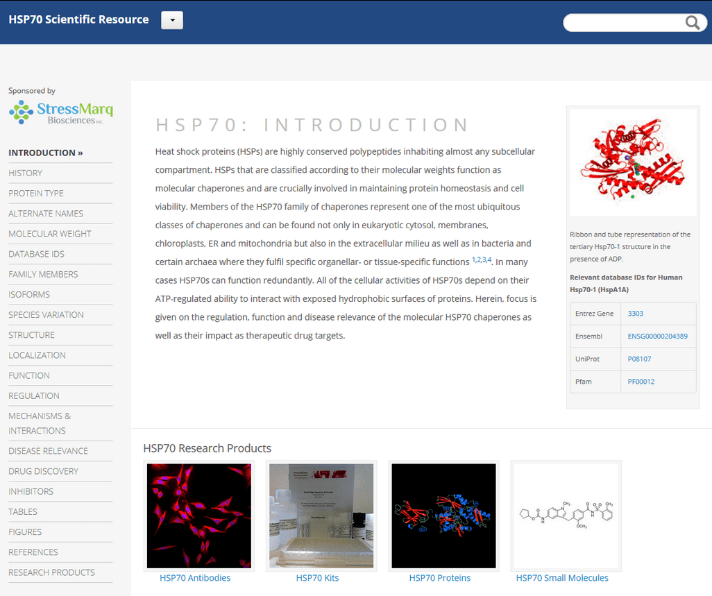HSP70 Scientific Resource Guide
